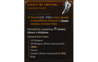 Buy cheap Diablo 4 Items - D4 Aspect of Control at RPGStash
